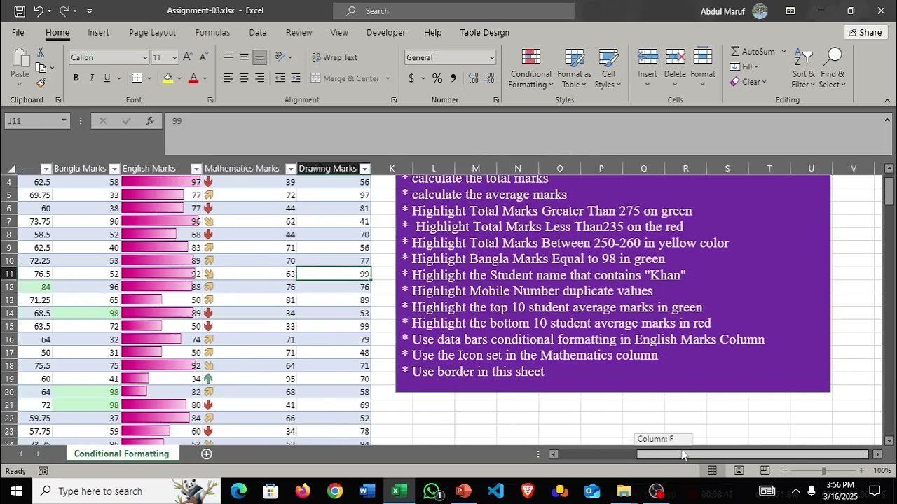 Microsoft Excel Assignment - 03