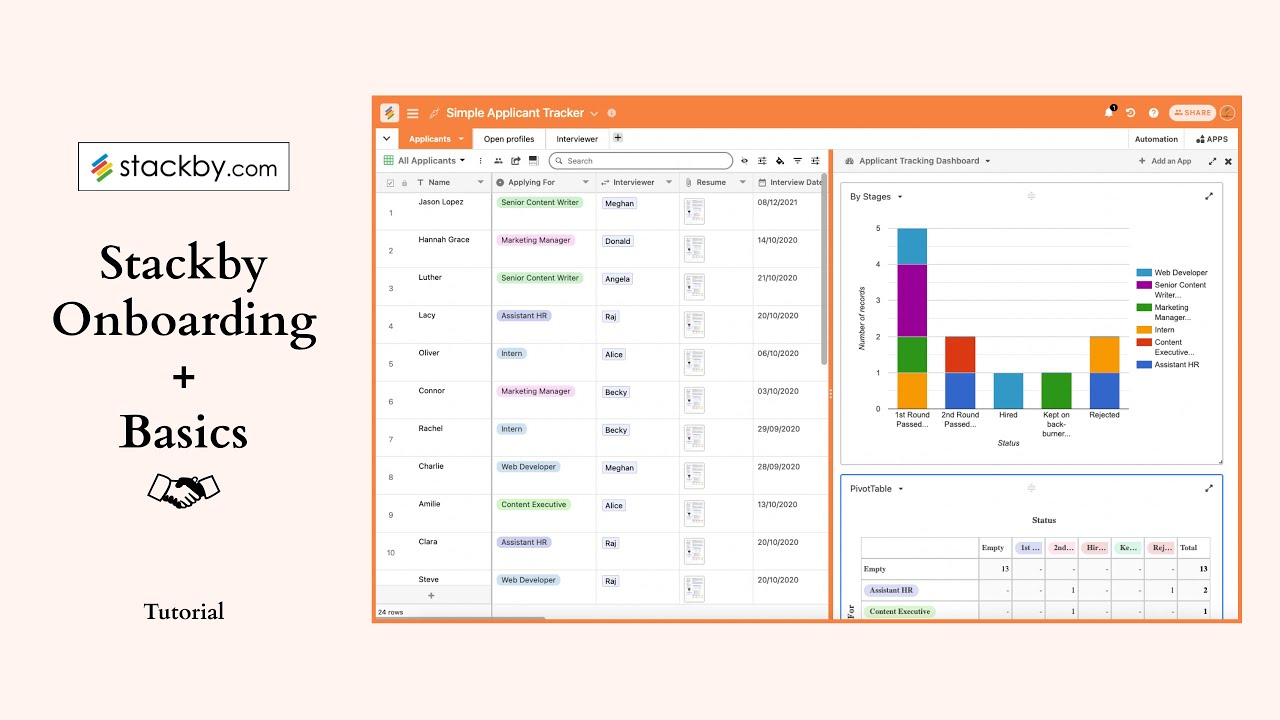 Stackby Tutorial Part 1 - Onboarding & Basics