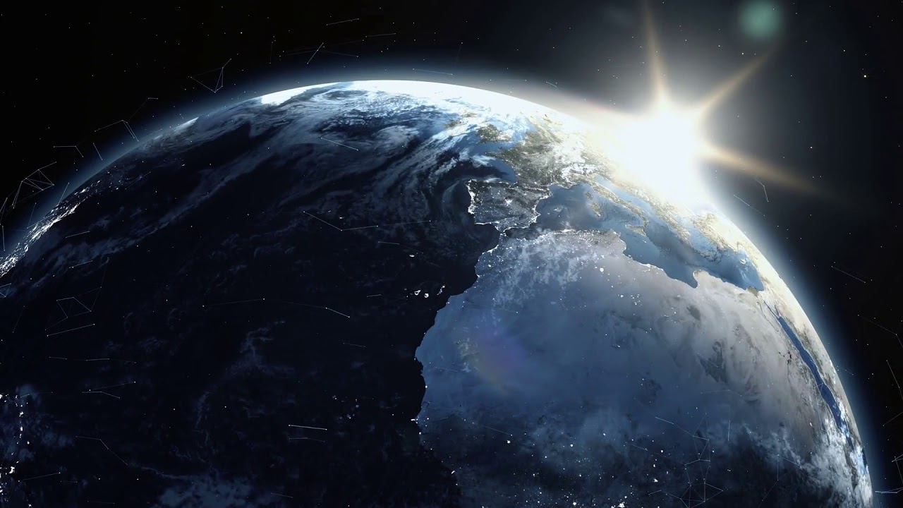 Background- realistic sunrise over planet earth 3d animation 4k [King of Mind]