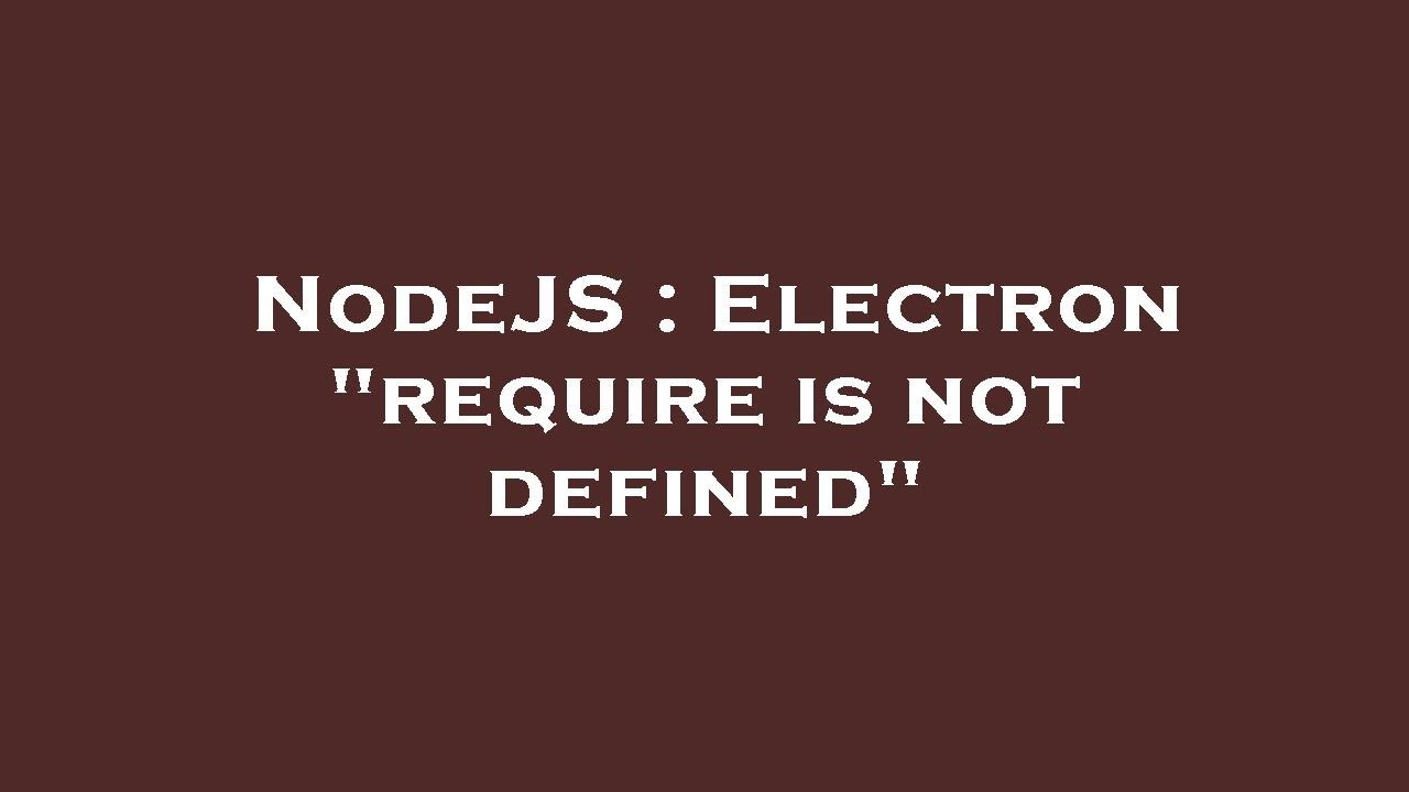 NodeJS : Electron 