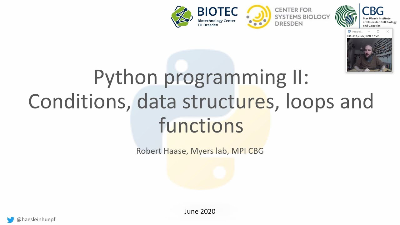 10b Python Programming: Conditions, data structures, for loops and functions