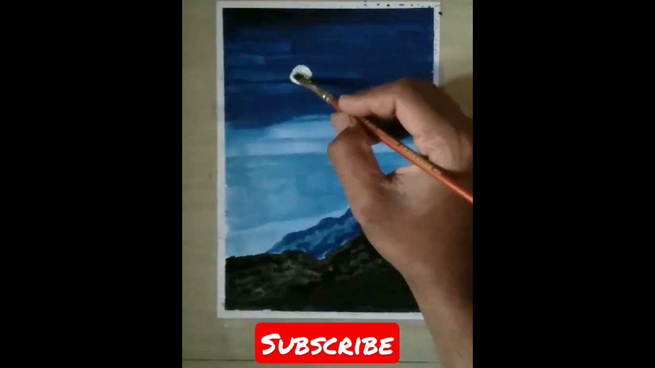 premium vector | night sky at Hill's with full moon😍#youtubeshorts