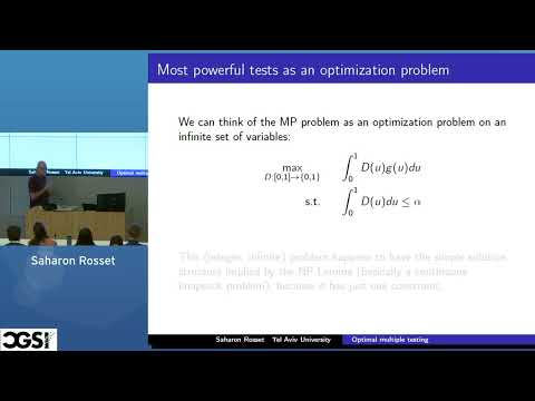 Saharon Rosset | Multiple Testing Methods for Low and High Dimensional Testing Problems in Biomed