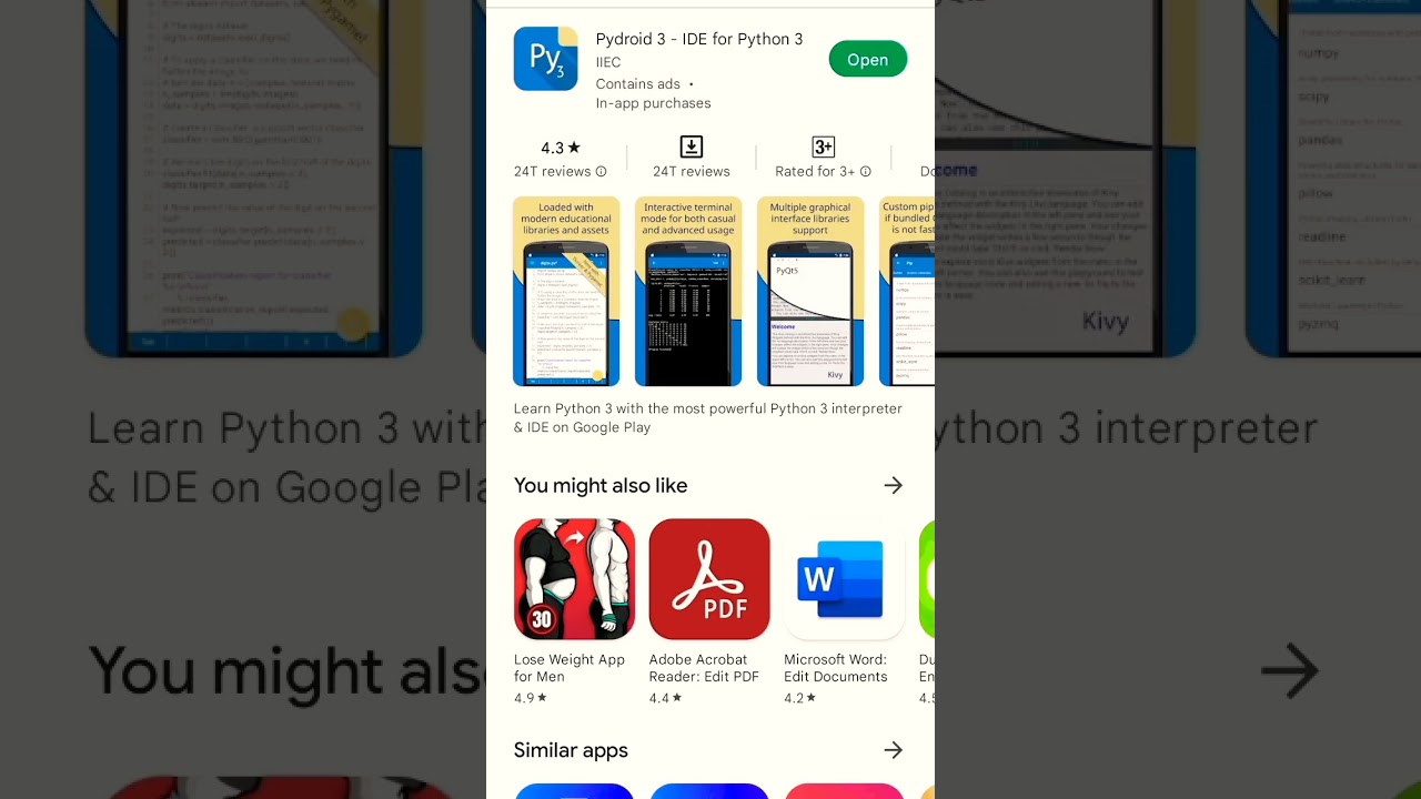 Best python app for coding in Android 💯🙏♥️