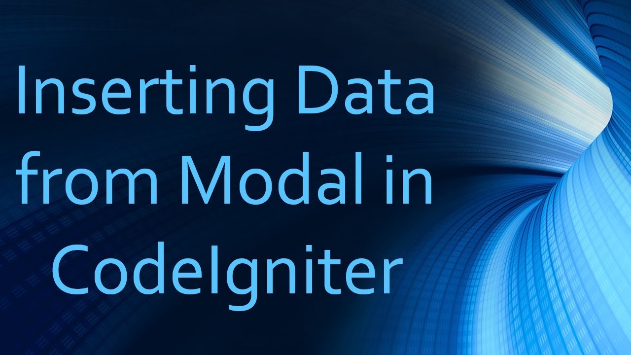 Inserting Data from Modal in CodeIgniter