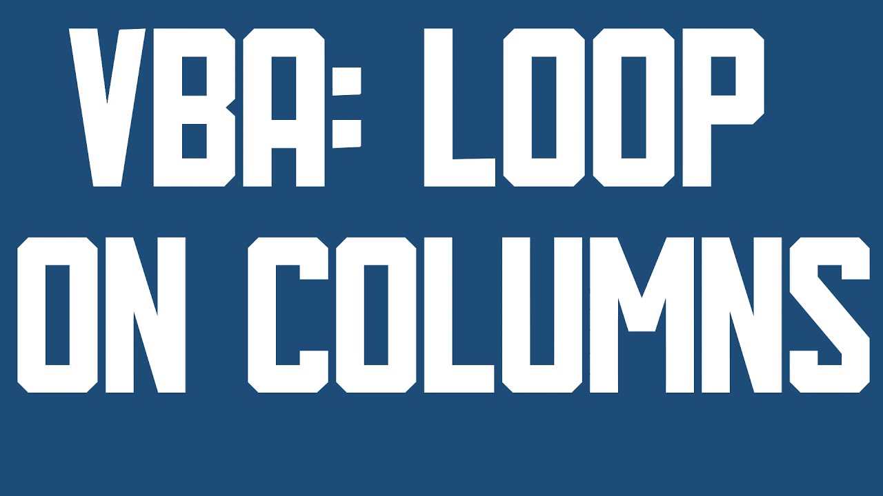 VBA Loop on array's columns