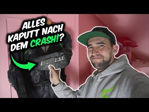 So sieht meine Schutzkleidung nach dem 160 km/h Crash aus!