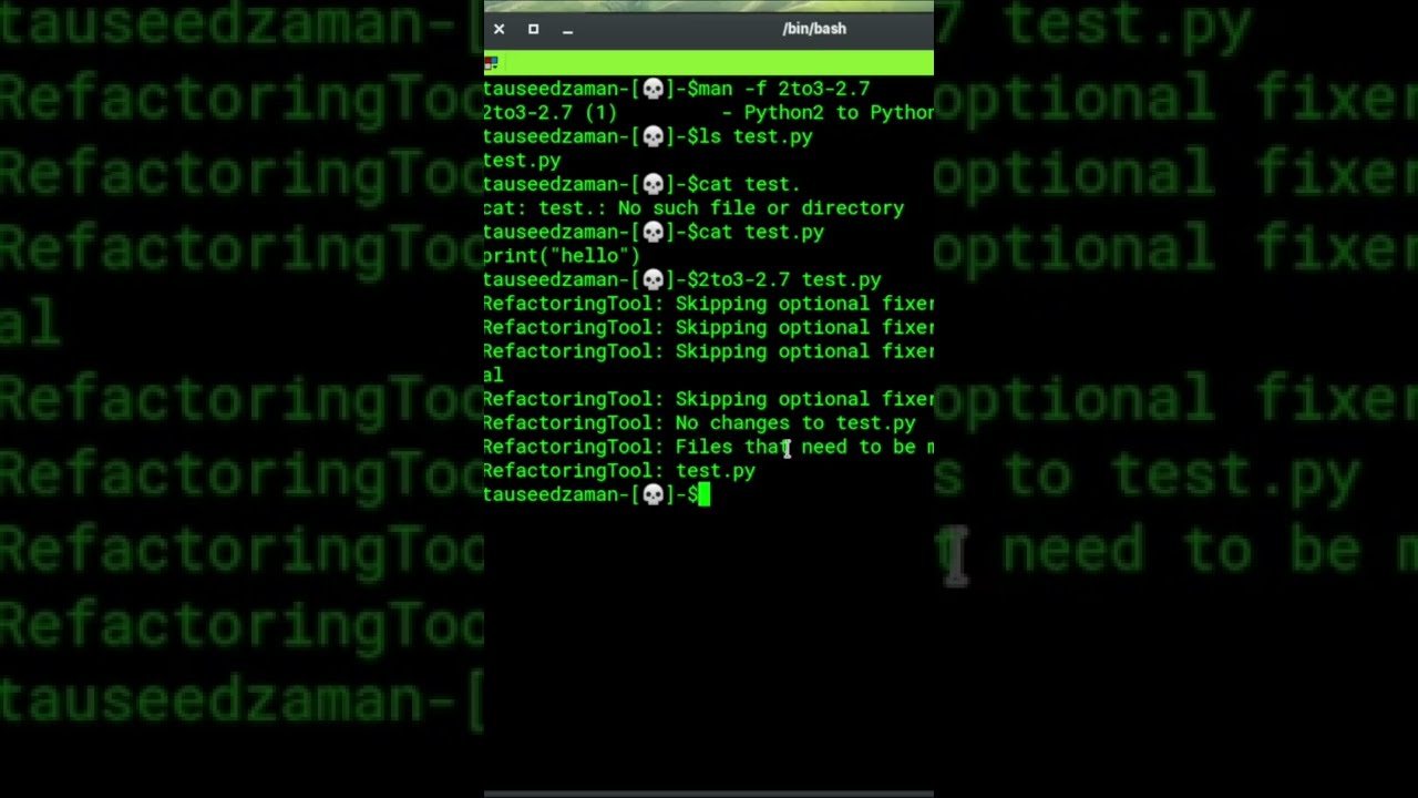 Convert Python2 Code To Python3 👑  // Master Linux #63 #shorts #linux
