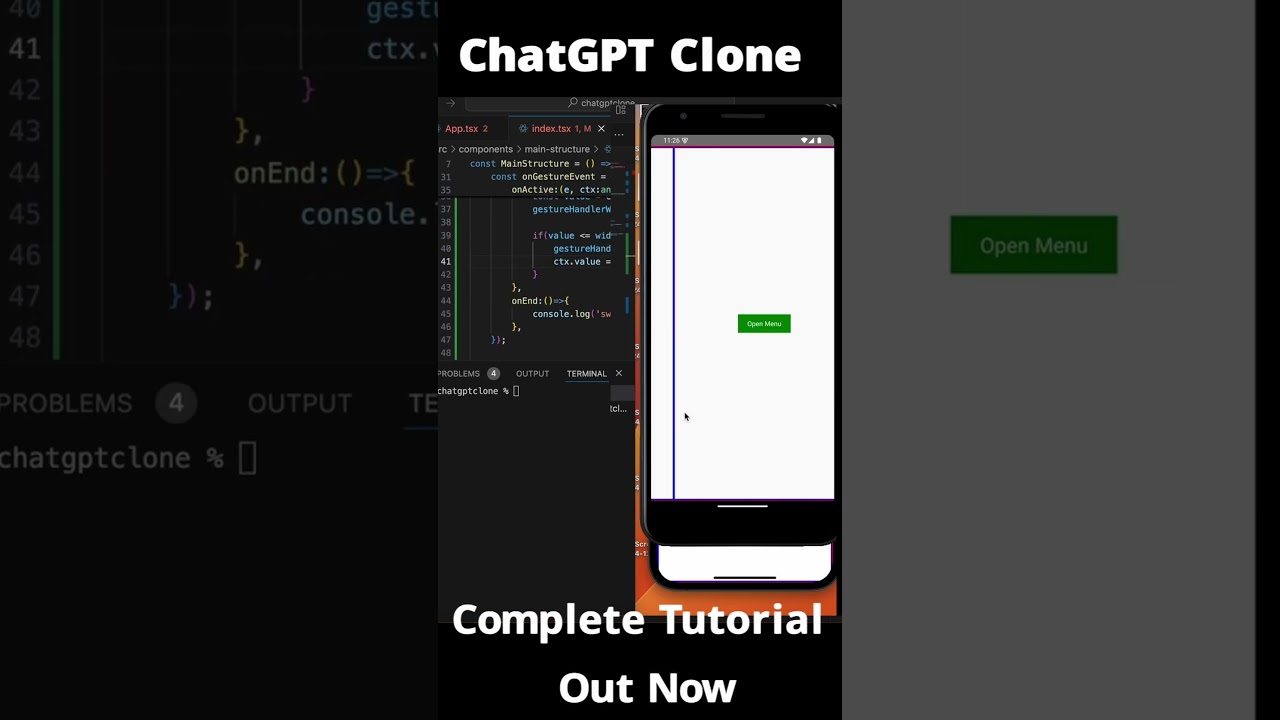 ChatGPT Clone | Complete Tutorial is Out Now #shorts #reactnative #javascript #coding #reactnative