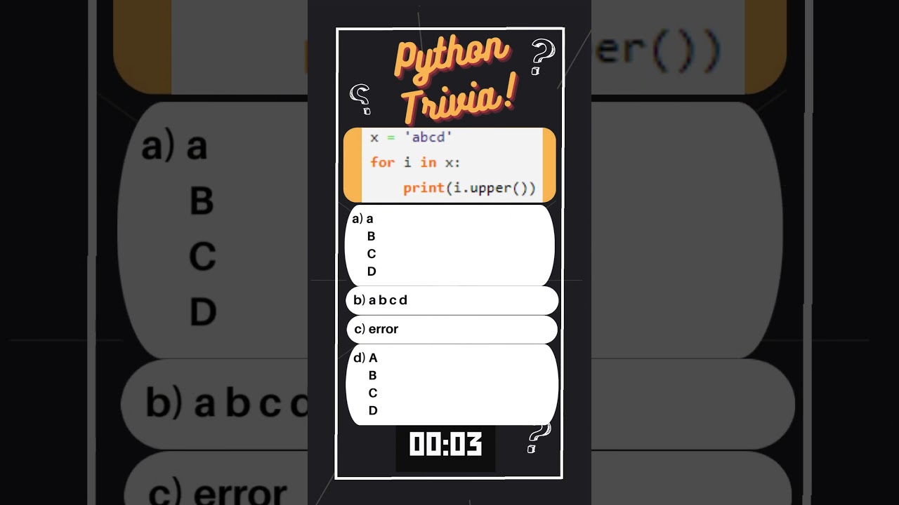 Python Trivia 43 #coding #programming #python #techcommunity #shorts #trending #viral #datascience