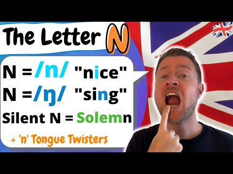 English Pronunciation | The Letter N | /n/ vs /ŋ/ + TONGUE TWISTERS