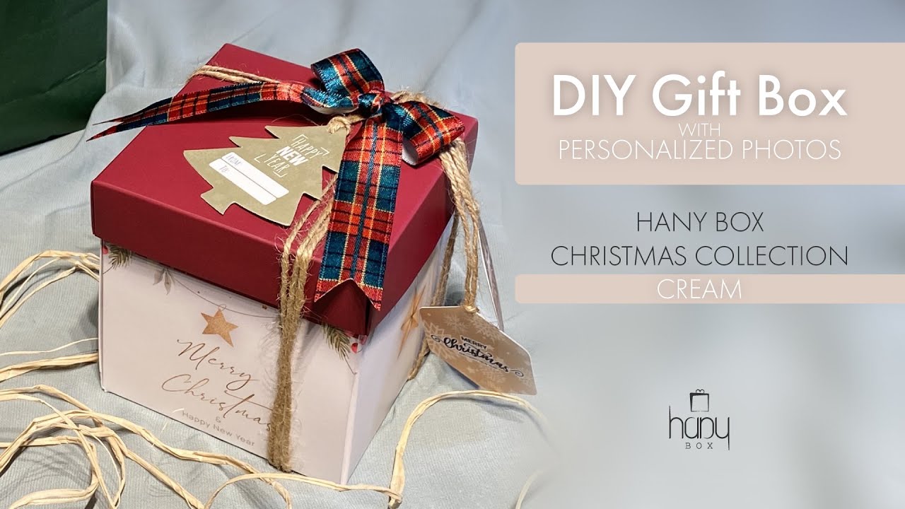 Hany Box - Christmas Collection CREAM | Personalized Exploding Gift Box - Customized DIY Surprise