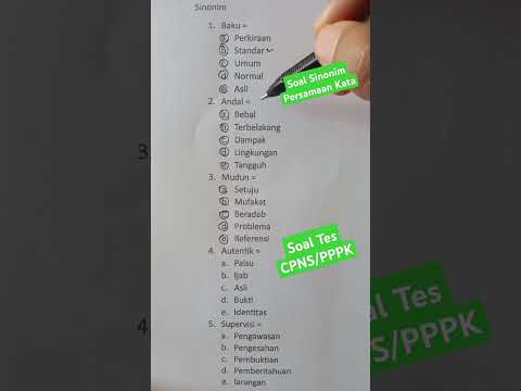 Soal Tes CPNS Sinonim/Persamaan Kata