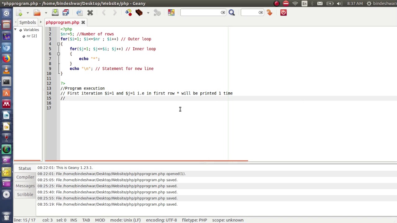 Star Triangle in PHP