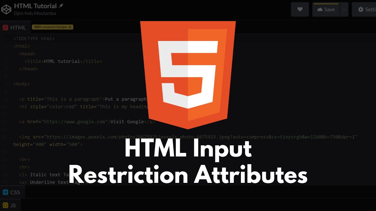 HTML Tutorial #26 - HTML Input Restrictions | 11 Attributes To Use With Input Tag