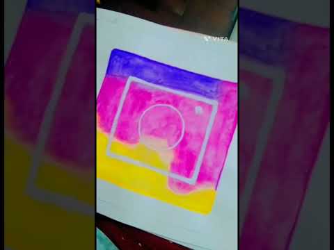 Painting of instagram logo with