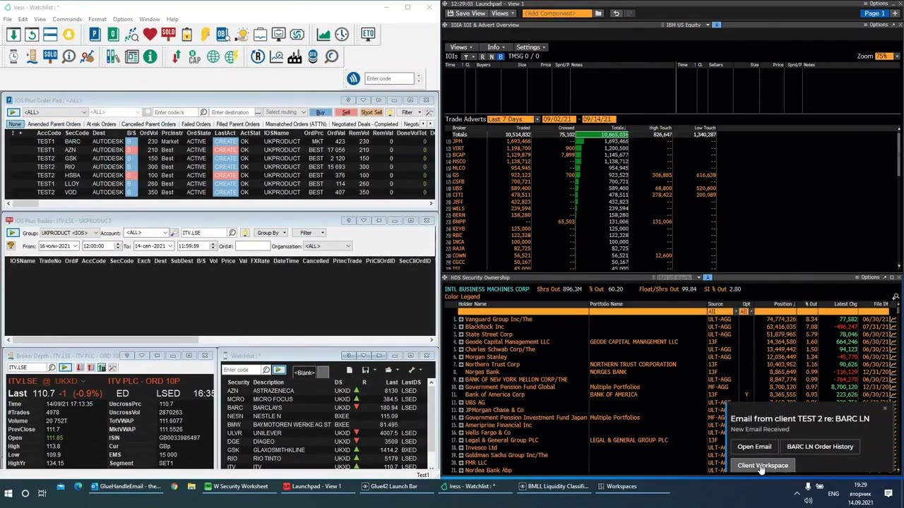 Client Workspace - Example of Email Notification | interop.io