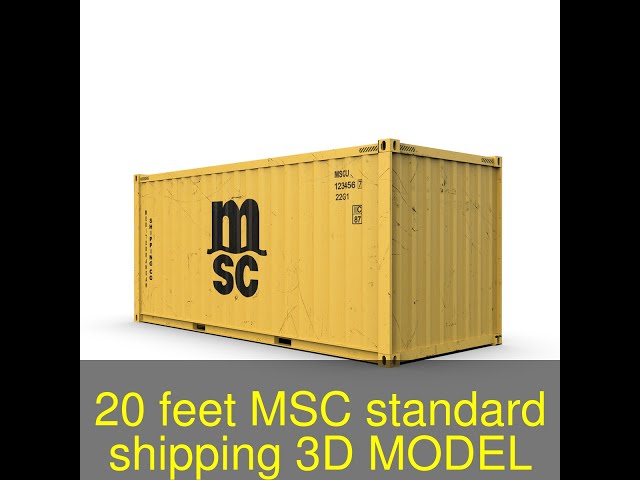 20 feet MSC standard shipping container 3D Model - FlatPyramid