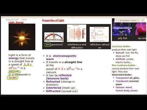 LIGHT ENERGY PHYSICS LESSON ONE