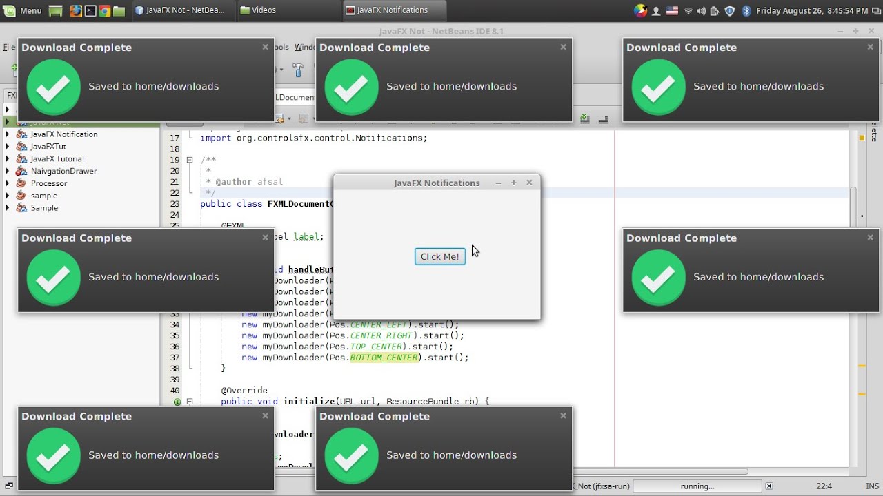 JavaFX : Making Push Notifications