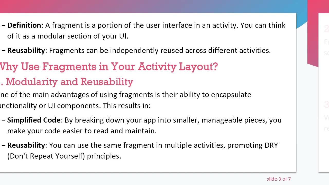 Understanding the Fragment Code Use in Your Android Activity Layout File