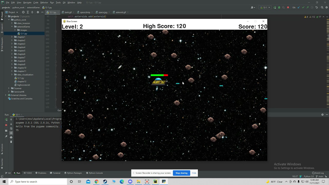 Python Asteroid Game Demo