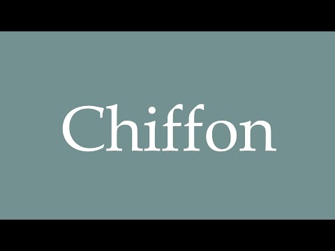 How to Pronounce ''Chiffon'' Correctly in French