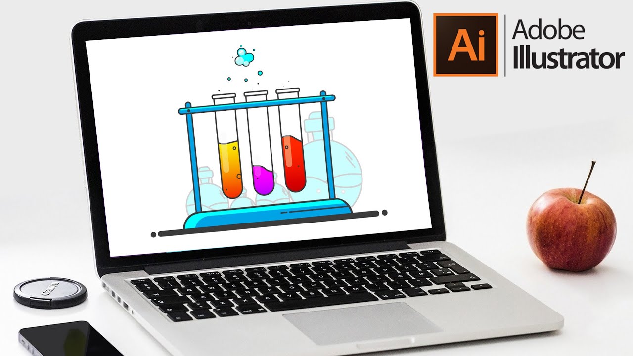 TestTube_Icons | #illustrator Tutorials | #graphics_mentor jitendra