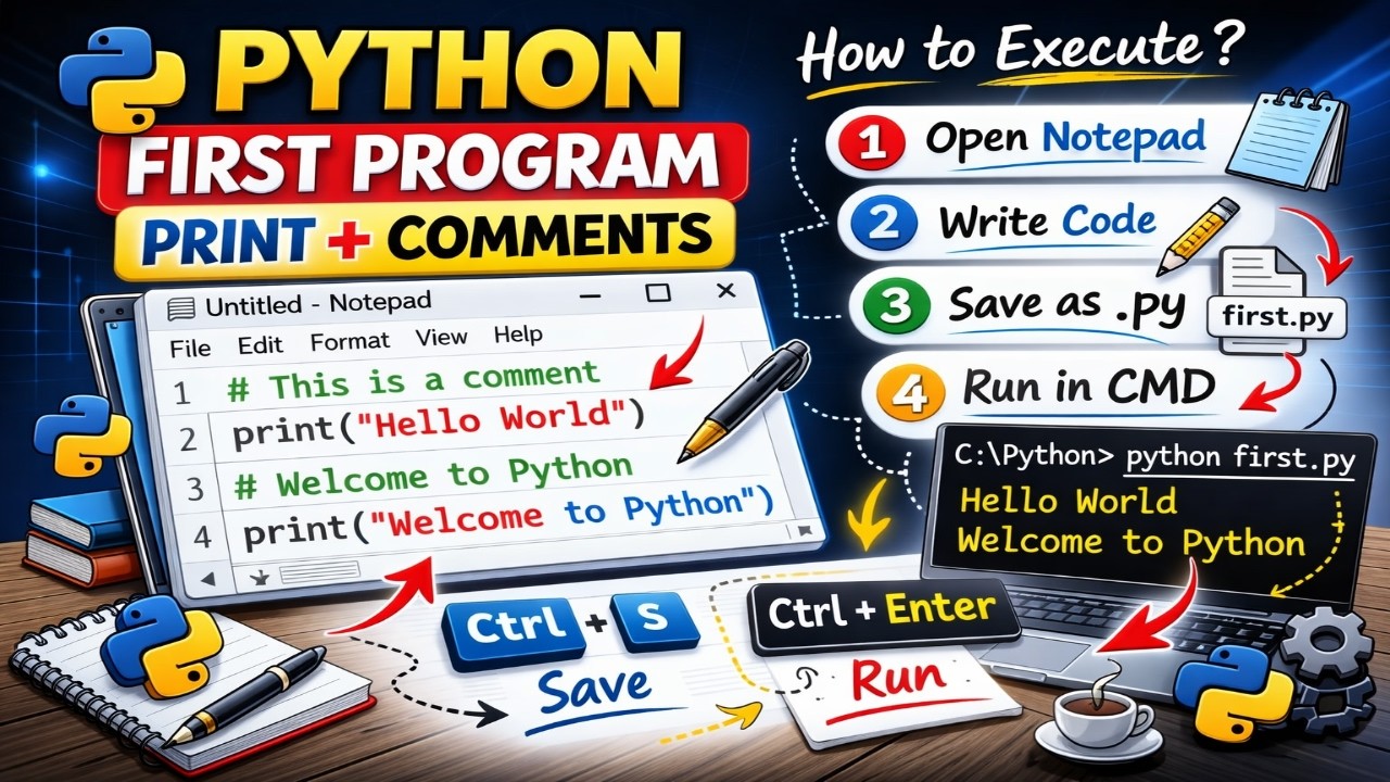 Python Hello World Program | Print, Comments & Execution Explained