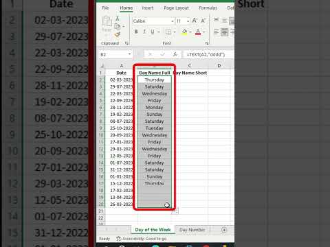 📆✨Convert Dates to Day Names with Text Function! 🚀 #excel365 #exceltips