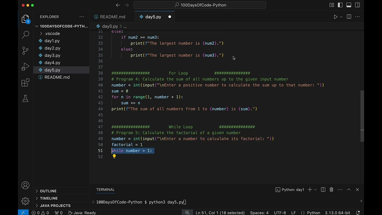 Python Day 5 - Conditional Statements and Loops