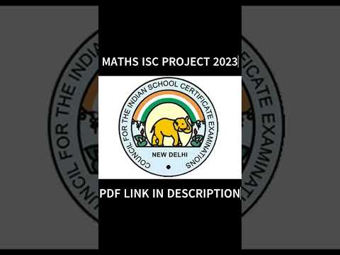 ISC CLASS 12 MATHS PROJECT 🔥 PDF LINK IN DESCRIPTION #shorts