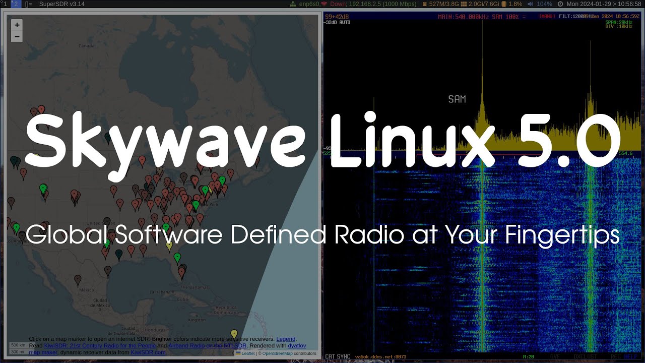 Skywave Linux v5.0 Overview | Internet SDRs | Shortwave Listening | Rolling Debian Sid with DWM
