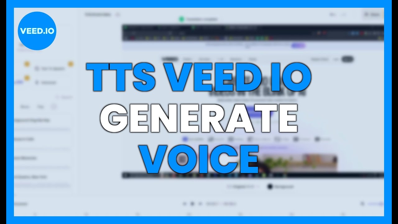 TTS VEED IO: Generate VOICE with ARTIFICIAL INTELLIGENCE