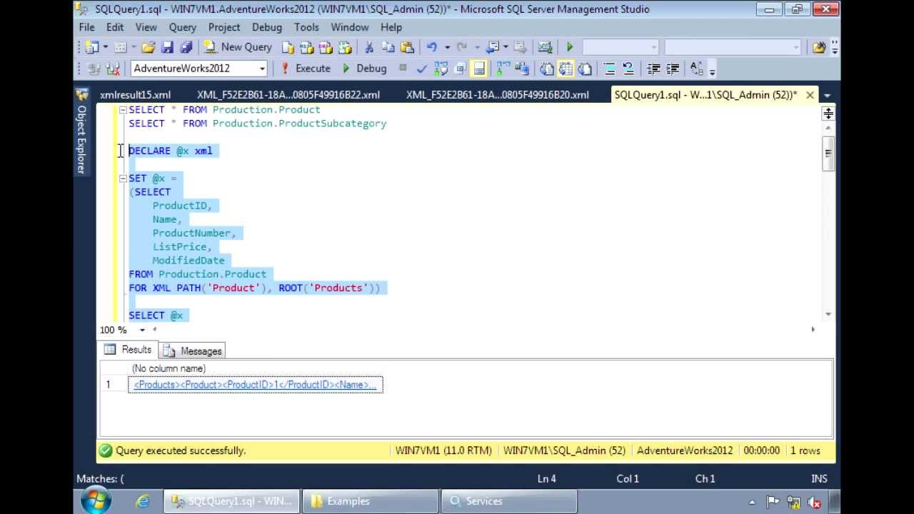 SQL Server 2012 - Generating XML from SQL Server tables
