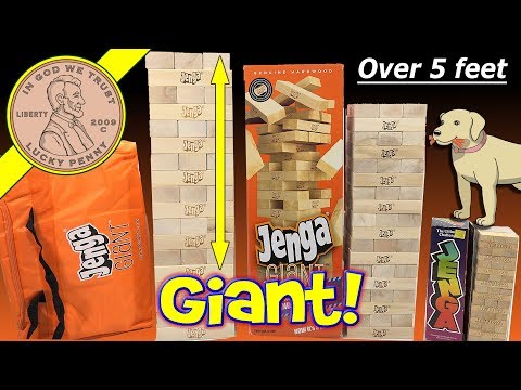 Giant Jenga Worlds Largest Licensed Wood JENGA TOWER! Comparing 3 Jenga ...