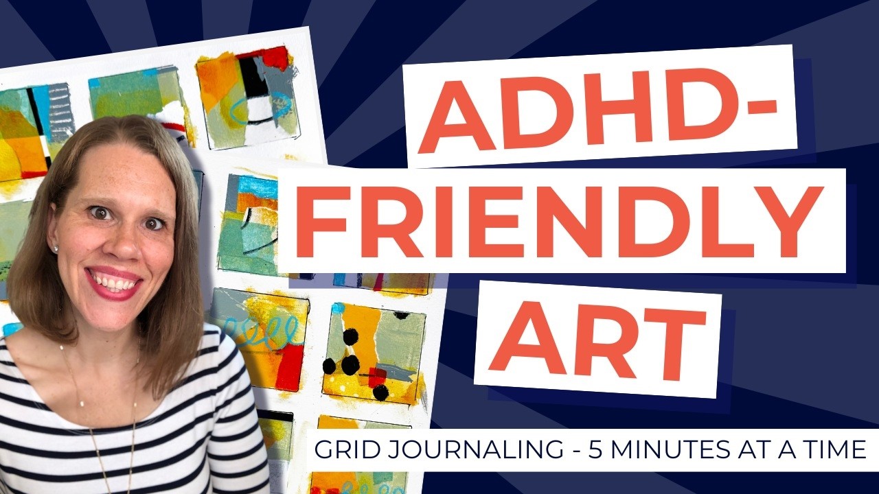 ADHD Friendly Art Practice w/ Grid Journals! #abstract #mixedmedia #creativeprocess #adhdartist