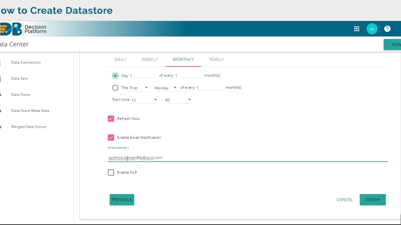 How to Create Datastore in BDB Platform