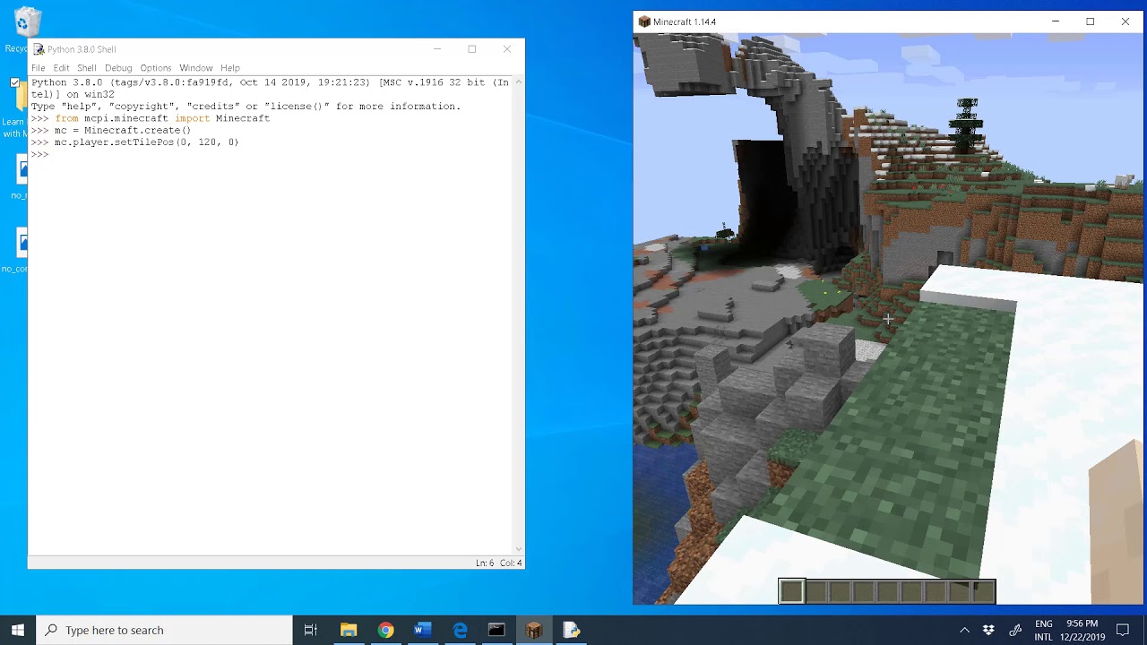 Learn Python with Minecraft - Part 1: Setting Up The Environment -  Step 8: Testing the Set-Up