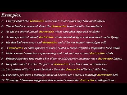 Destructive Meaning with Examples