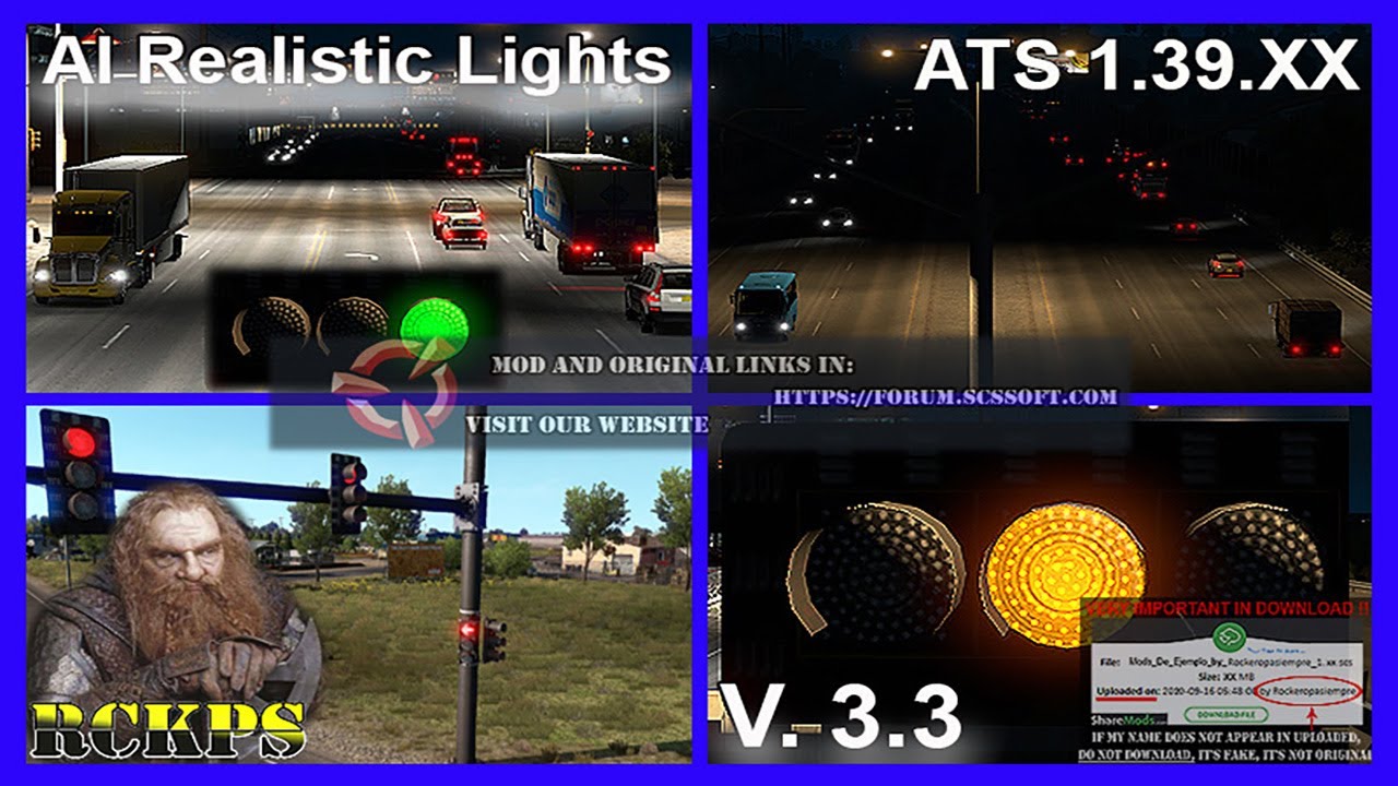 AI Realistic lights V. 3.3 For ATS 1.39.XX 3.3 - ATS
