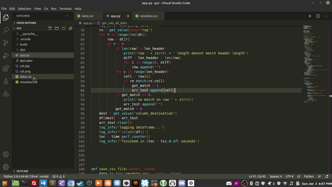 coding - google apps script - python - data in wrong column