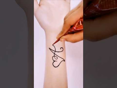 "A" letter mehndi design.