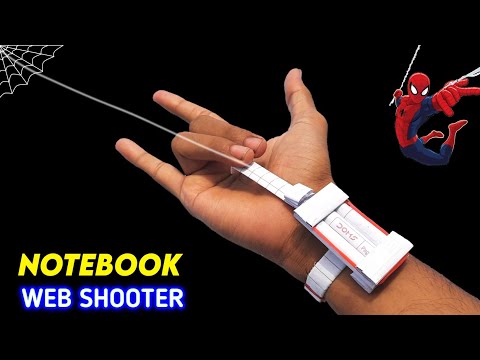 how to make Spiderman web shooter from notebook paper , Marvel toy making , webshooter making