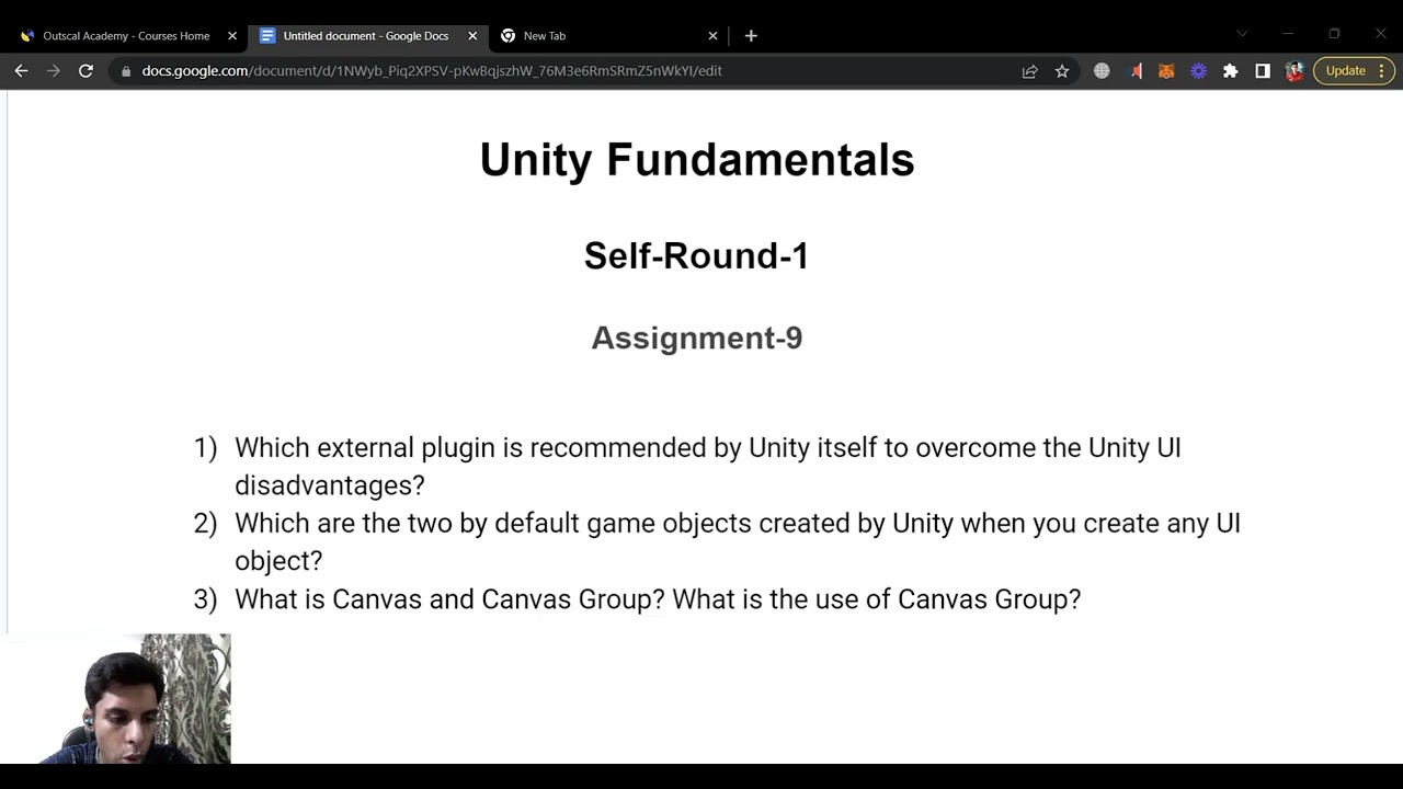 Unity Fundamentals-1 Self-Round-1 Assignment-9