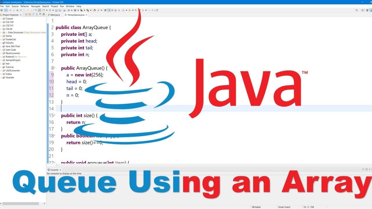 Queue Implementation Using an Array Java / Stack Using an Array Java