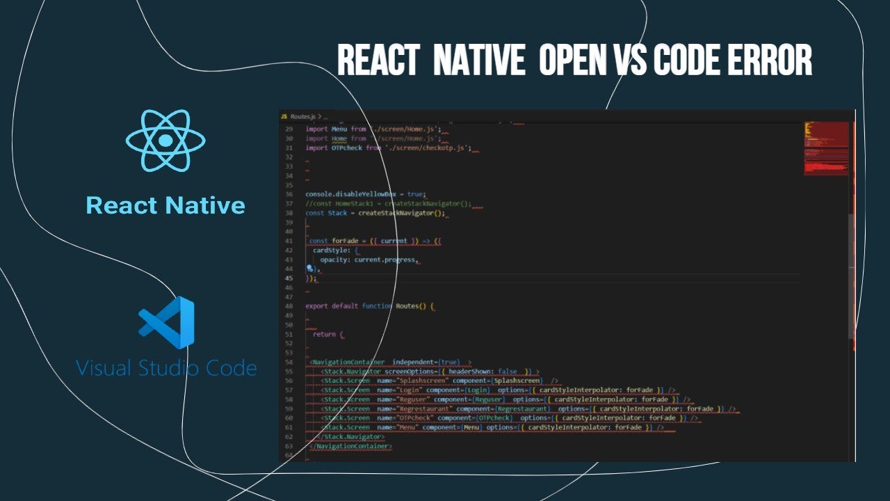 react native with visual studio code is prettier error