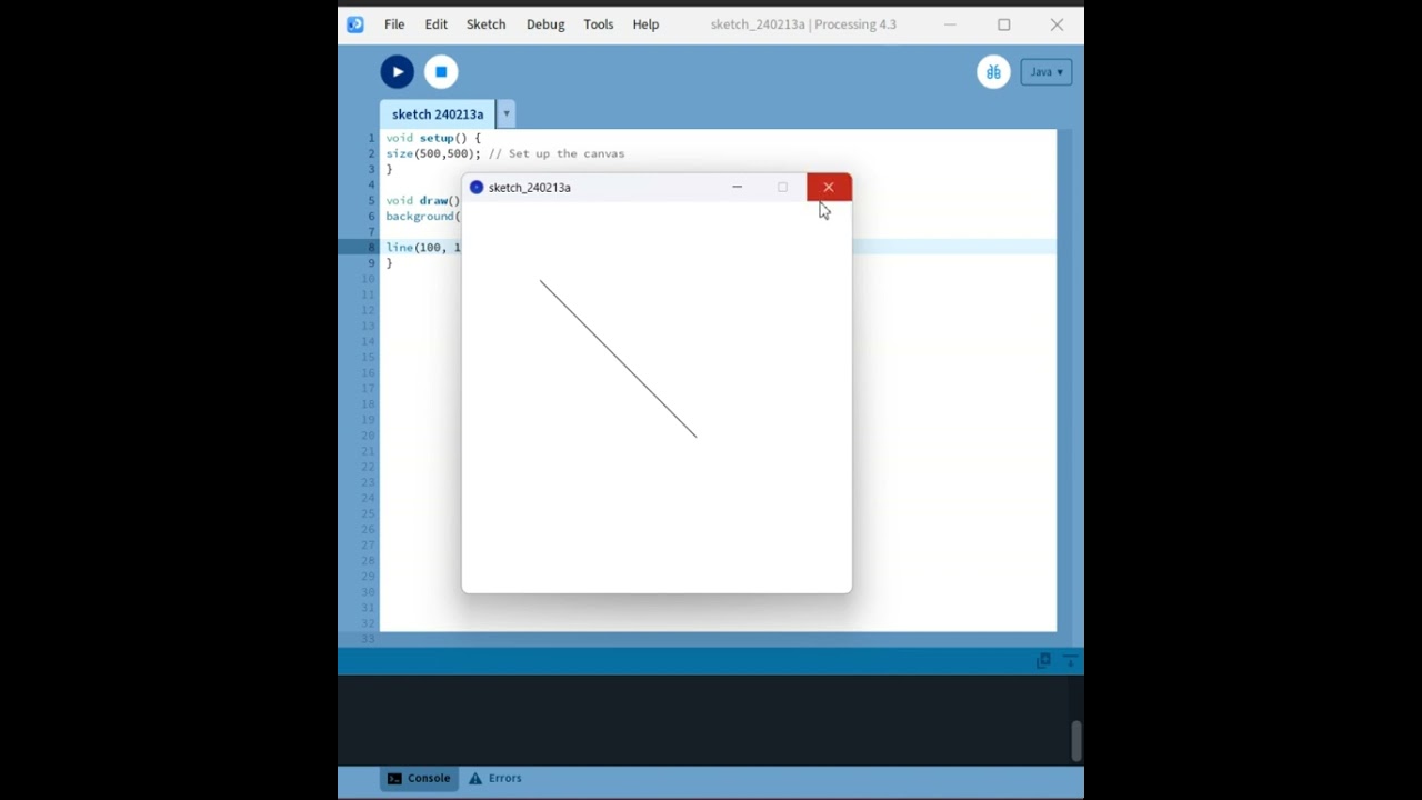 Processing Tutorial -3 ~ Draw a line using Processing with Kajal Khatri