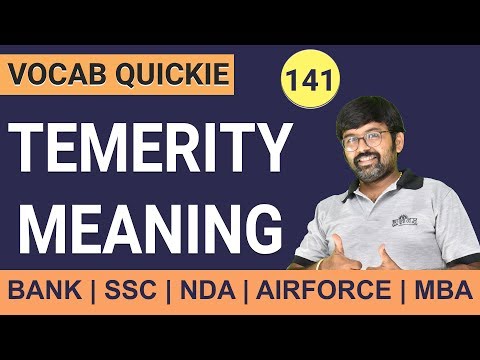 Temerity Meaning | Learn English Grammar | English Vocab | English grammar for IBPS PO 2019