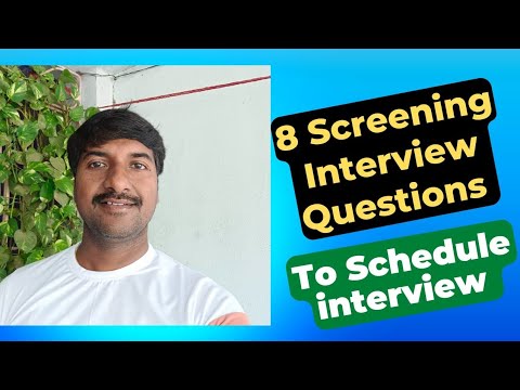 Screening Interview Questions to Schedule interviews | @byluckysir